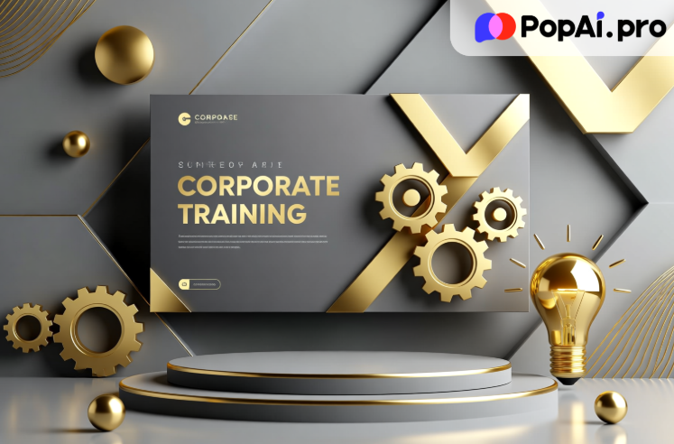 Luxury Gray Gold Corporate Culture PPT Template: PopAi Elevates Your ...