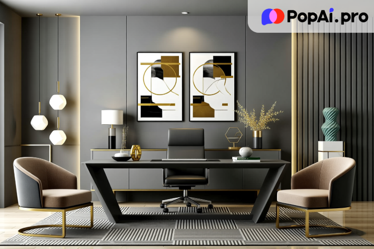 Luxury Gray Gold Corporate Culture PPT Template: PopAi Elevates Your ...