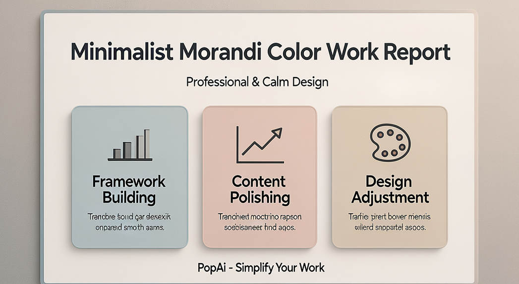 Stop Wasting Time: PopAi’s Minimalist Morandi Color Work Report PPT ...