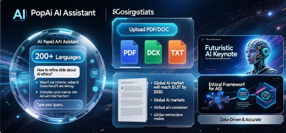 Elevate Talks: PopAi’s Futuristic AI Keynote PPT Template Guide - PopAi